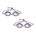 2 Pcs Racing Colorful Swim Goggles for Adults Men Women, Bungee Strap ...