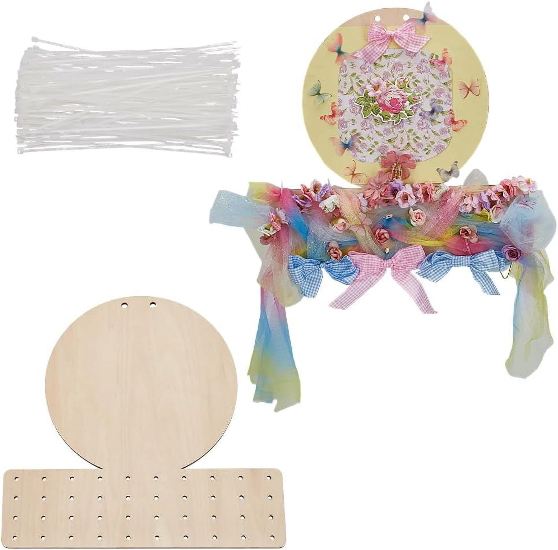 2 Pcs Rail Wreath Boards with 100 Nylon Cable Ties 13x13.7inch Round ...