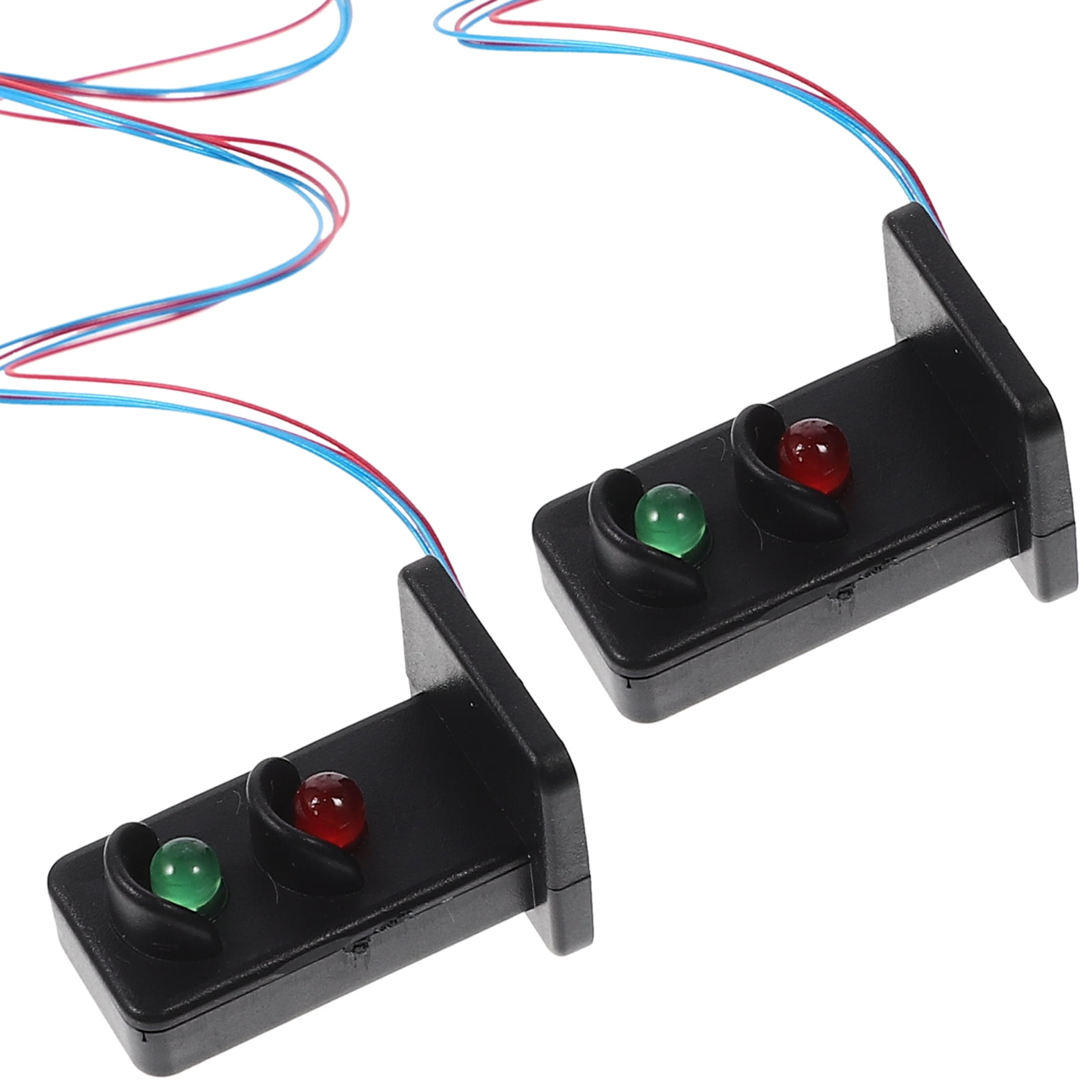 2 Pcs Railroad Signal Light Model Small Traffic Decor Mini Toys Lights ...