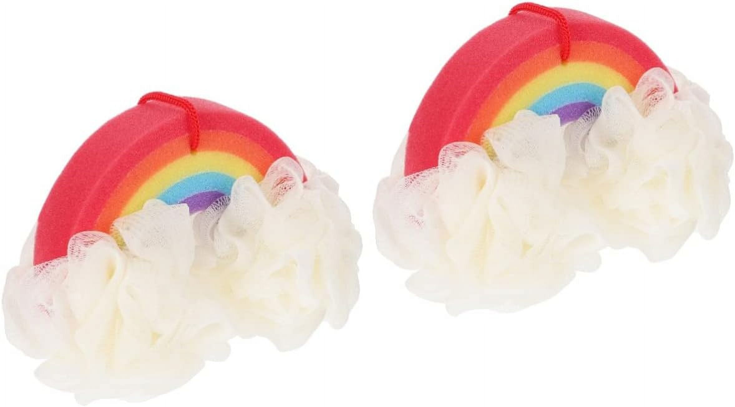 2 Pcs Rainbow Bath Ball Bath Scrubber Clean Body Wash Baby Sponge for ...