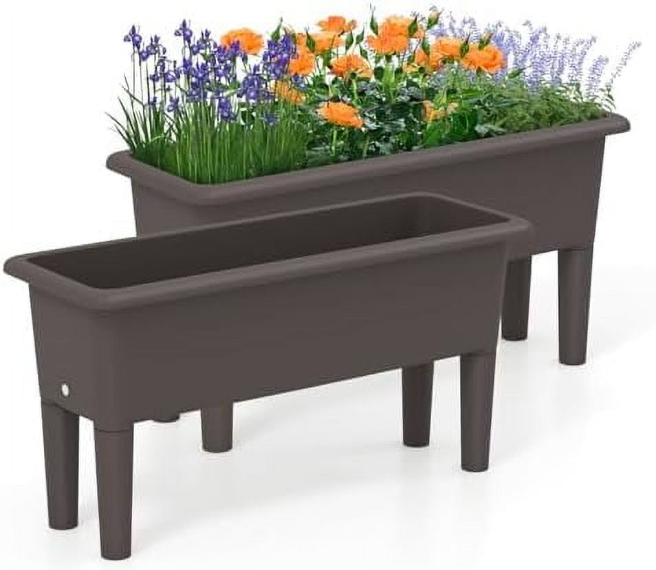 2 Pcs Raised Planter Bed, Elevated Planter Boxes with Removable Legs ...