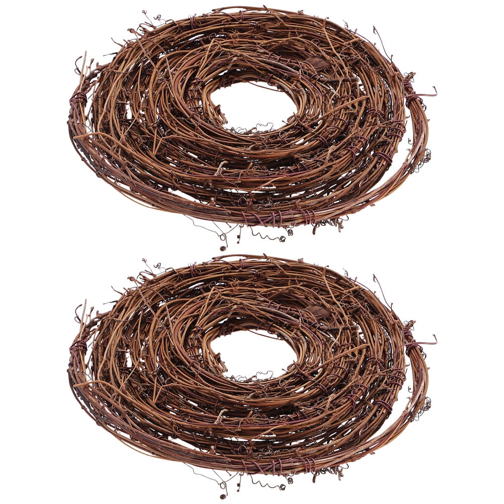 2 Pcs Rattan Decor Hanging Vine Wreath Christmas Door Wreath Frame Twig ...