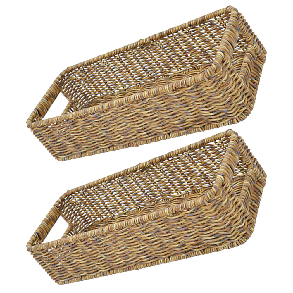 2 Pcs Rattan Storage Basket Veggie Tray Small Baskets Cabinet Bins ...
