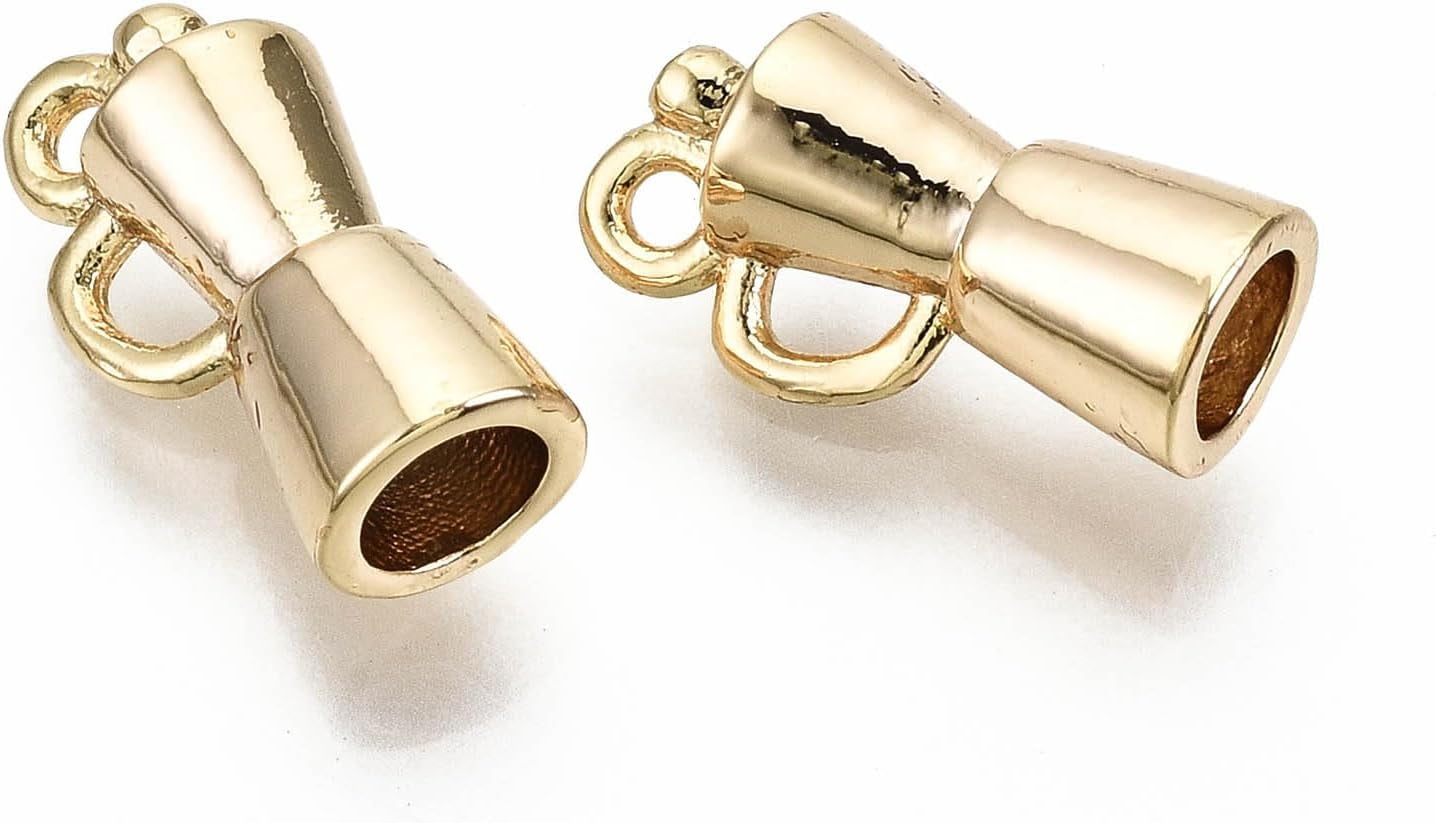 2 Pcs Real 18K Gold Plated Brass Coffee Charms Coffee Pot Shape ...