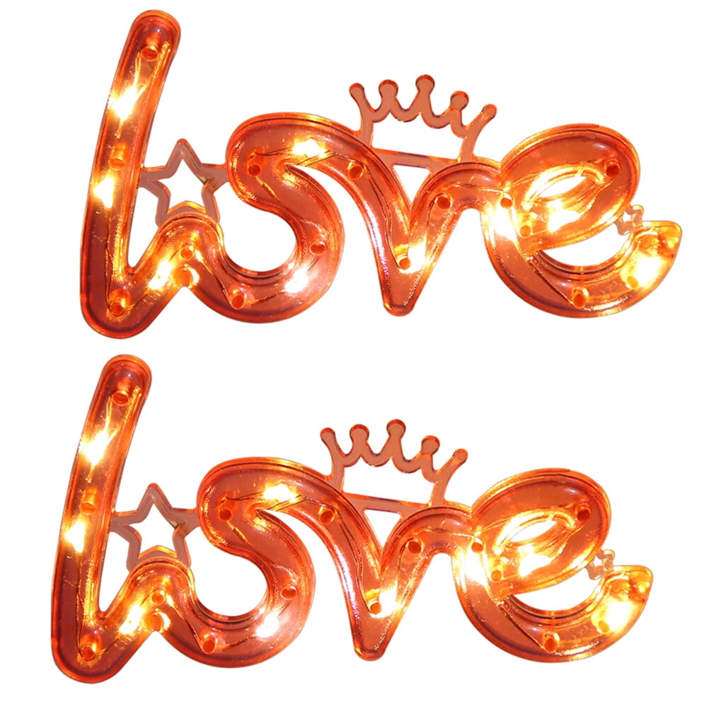 2 Pcs Reception Decorations LED Light Love Colored Lights Balcony ...