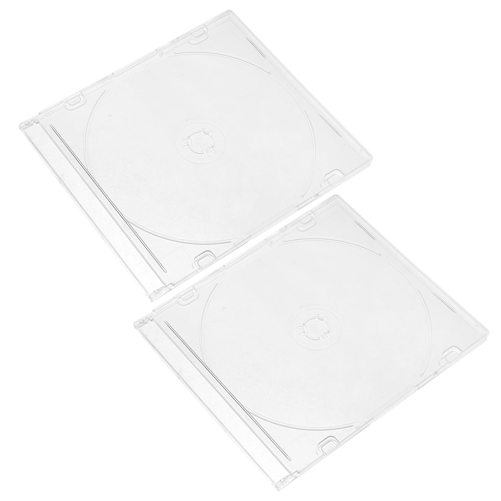 2 Pcs Record Storage Box Standard DVD Cases Empty CD Bucket Clear CD ...