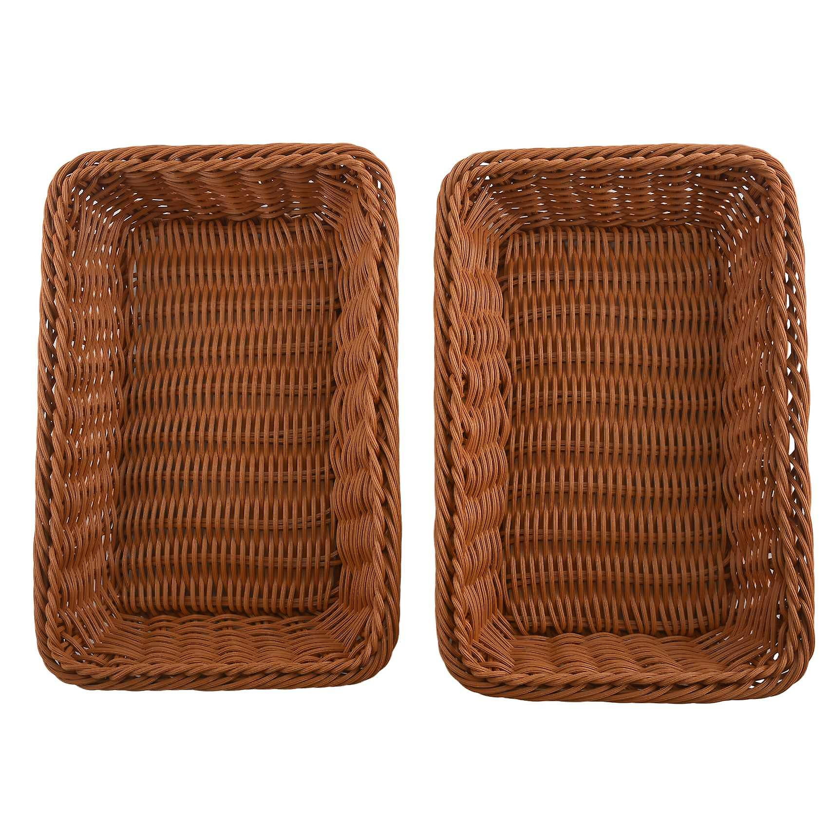 2 Pcs Rectangular Basket For Table Or Counter Display For Bread,fruits ...