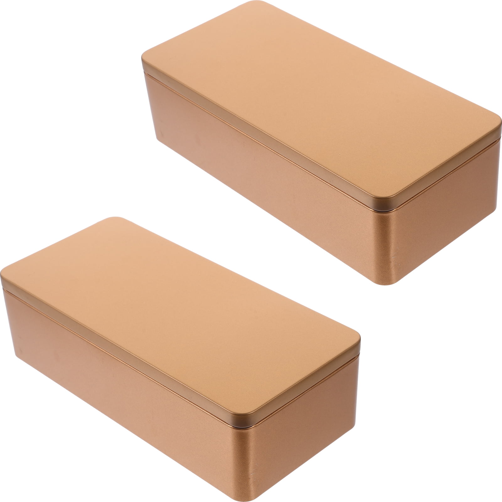 2 Pcs Rectangular Iron Box Crackers Christmas Cookie Tins Organizer Box ...