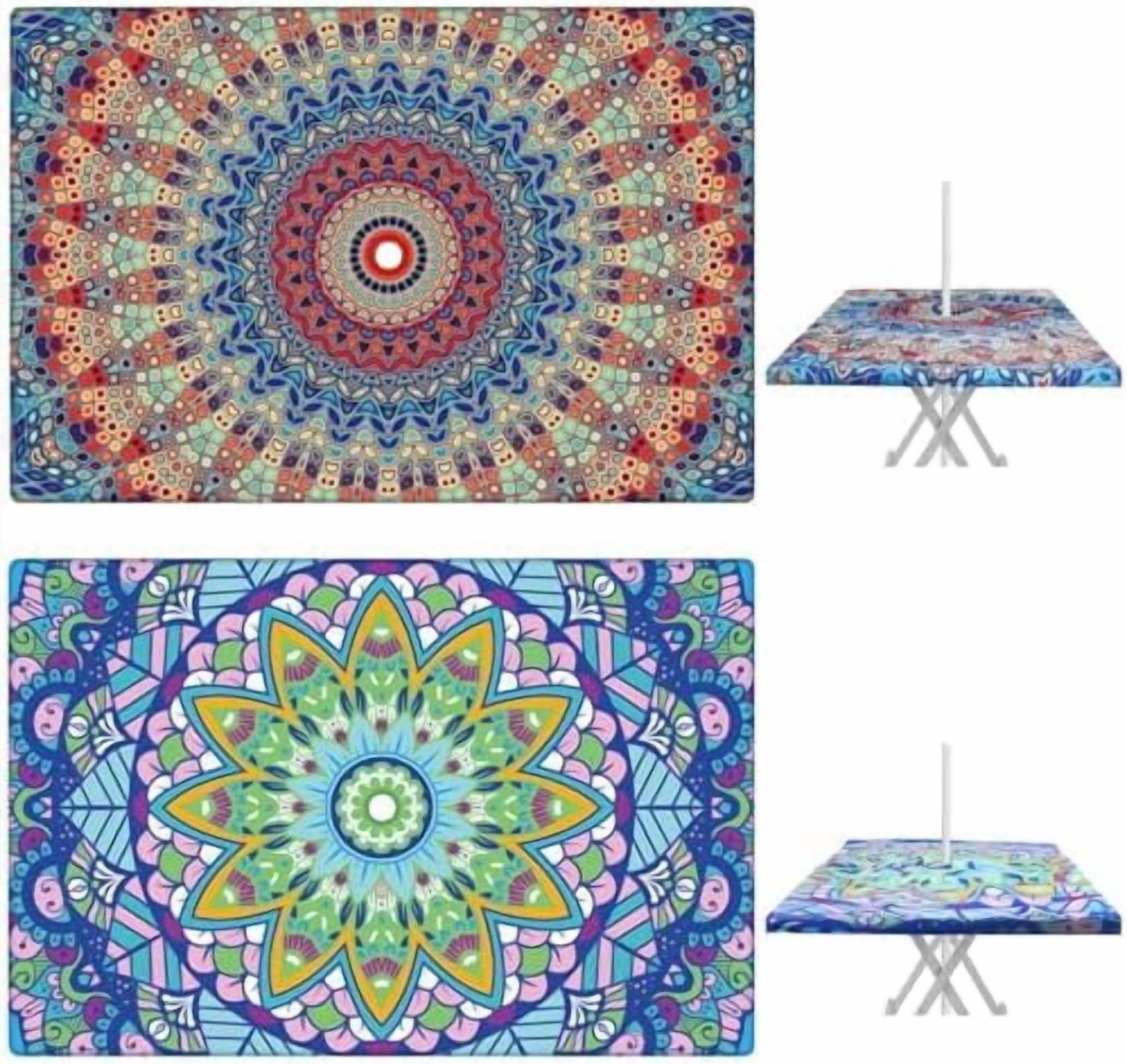2 Pcs Rectangular Outdoor Tablecloth with Umbrella Hole, Waterproof ...