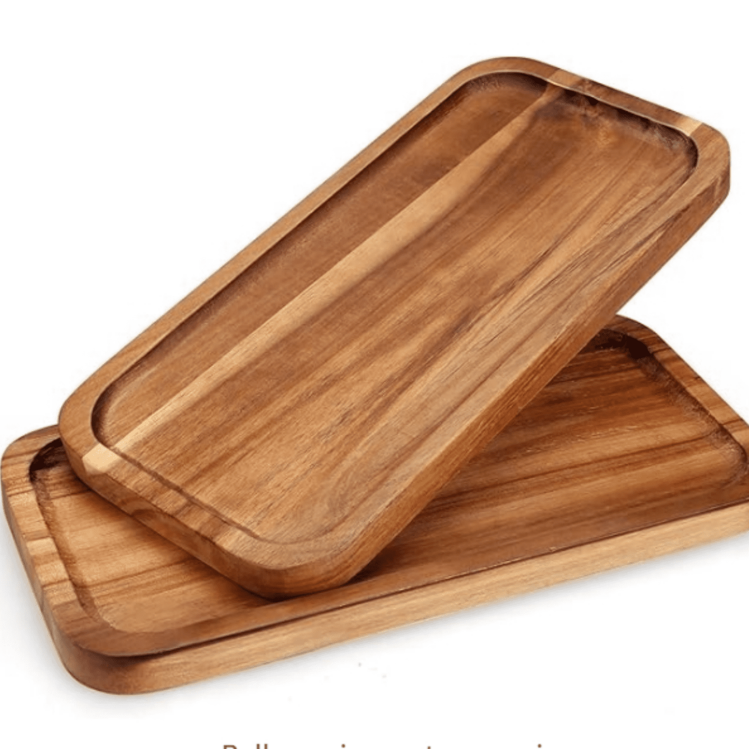 2 Pcs Rectangular Serving Platters for Food Dish Party Wooden ...
