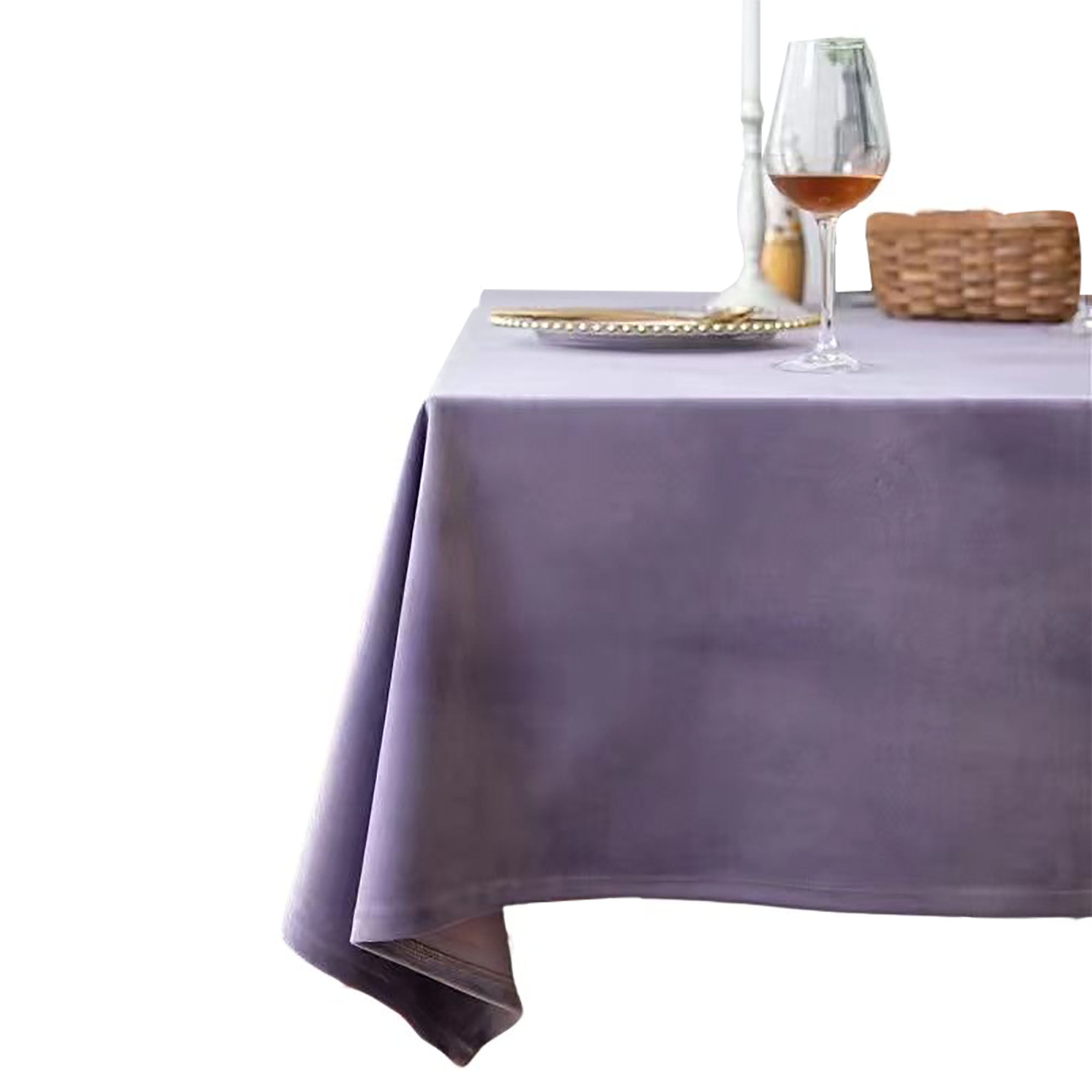 2 Pcs Rectangular Tablecloth,solid Color Silk Velvet Tablecloth ...