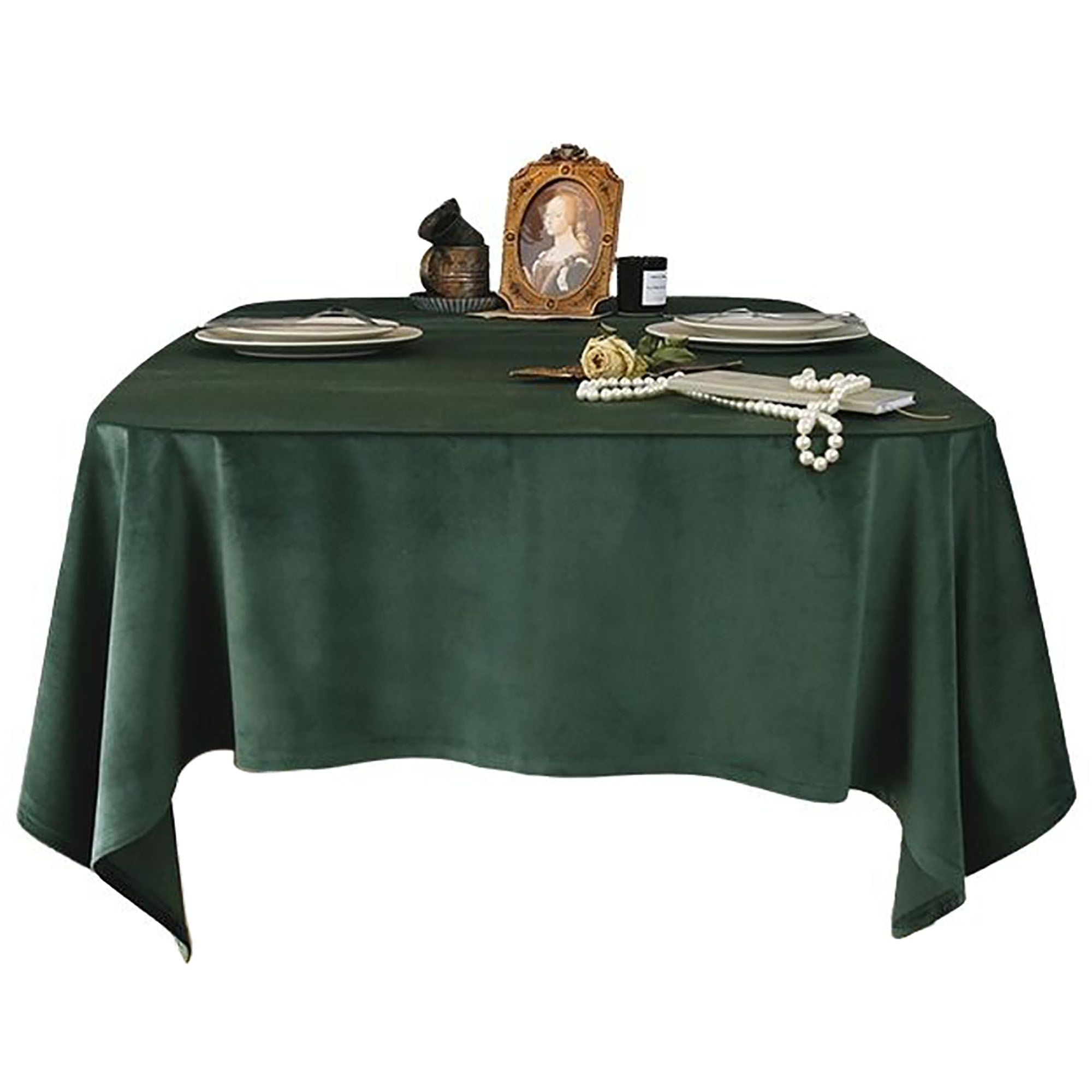 2 Pcs Rectangular Tablecloth,solid Color Silk Velvet Tablecloth ...