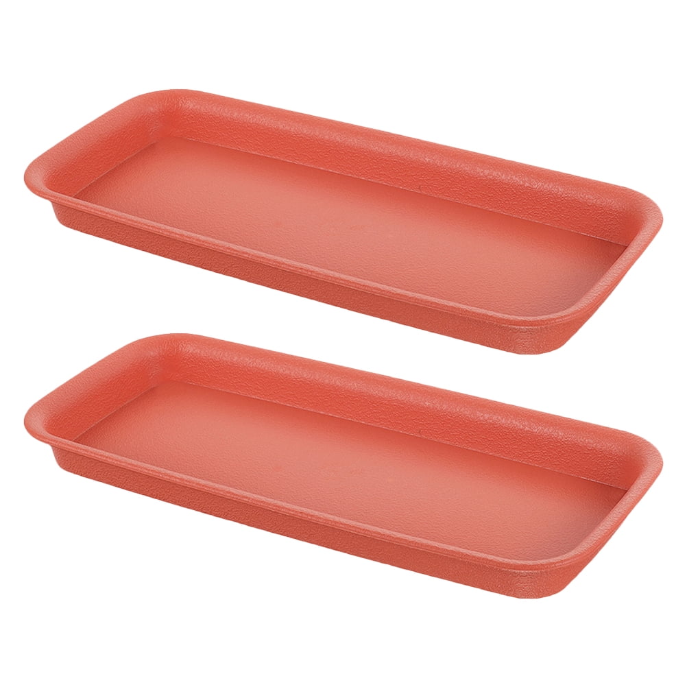 2 Pcs Rectangular Terracotta Pot Plate Plant Saucer Flower Tray ...