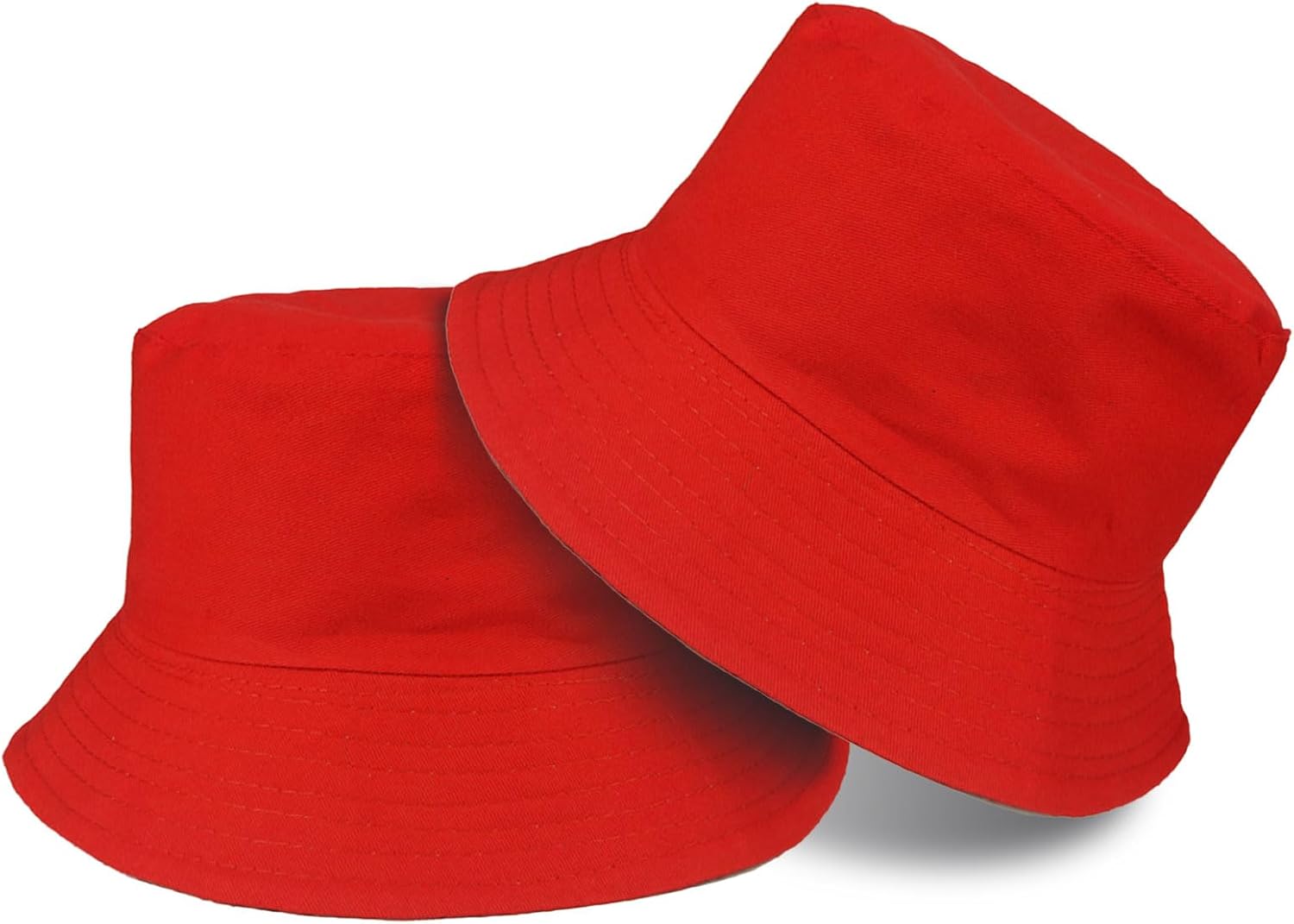 2 Pcs Red Bucket Hat, Summer Cotton Fisherman Hat, Unisex Sun Hat ...