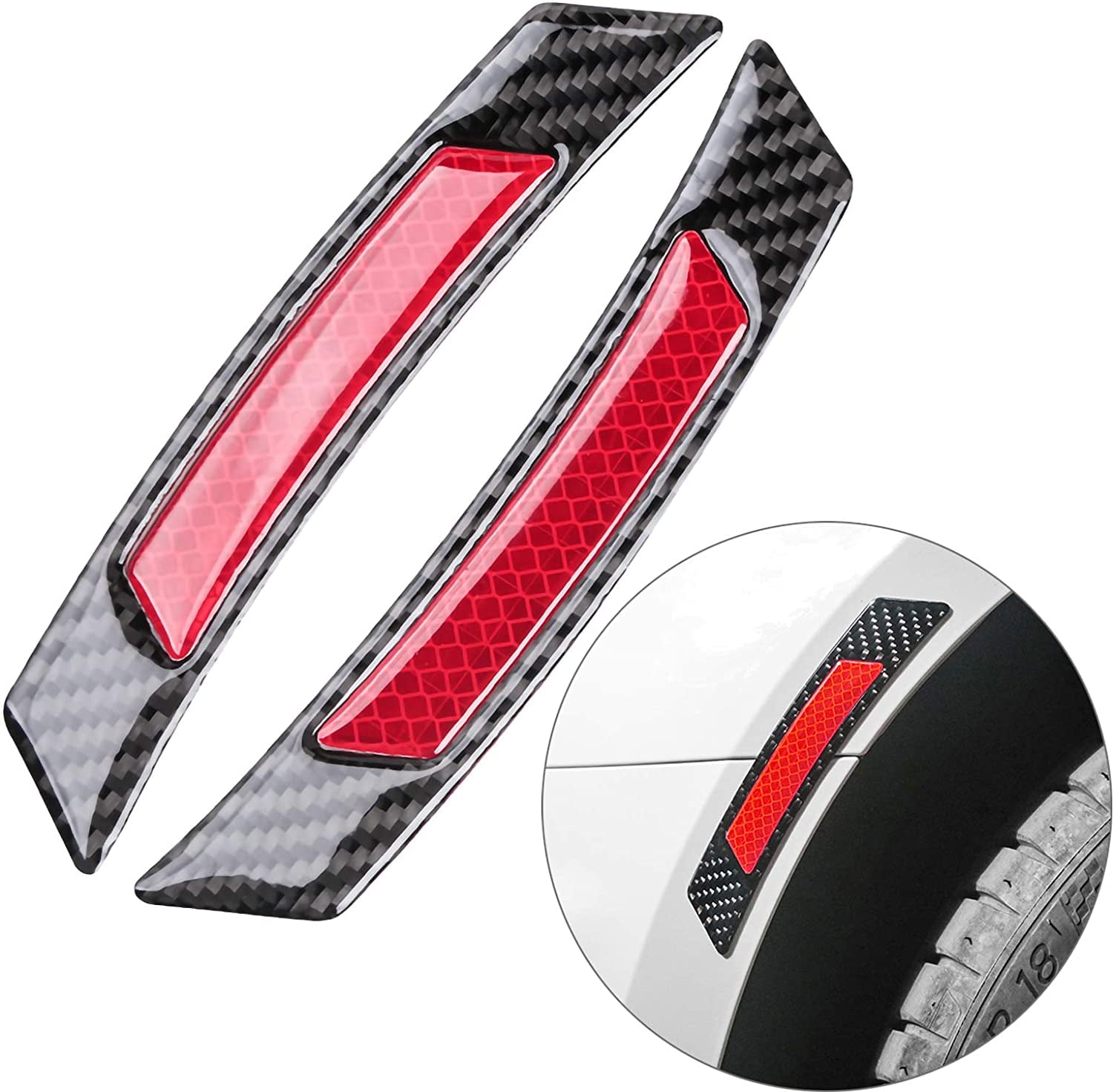2 Pcs Reflective Side Marker Stickers Reflective Tape w/Outer Black ...