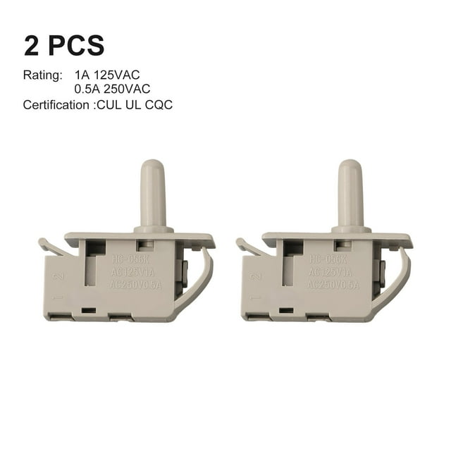 2 Pcs Refrigerator Door Light Control Normally Closed Push Button ...