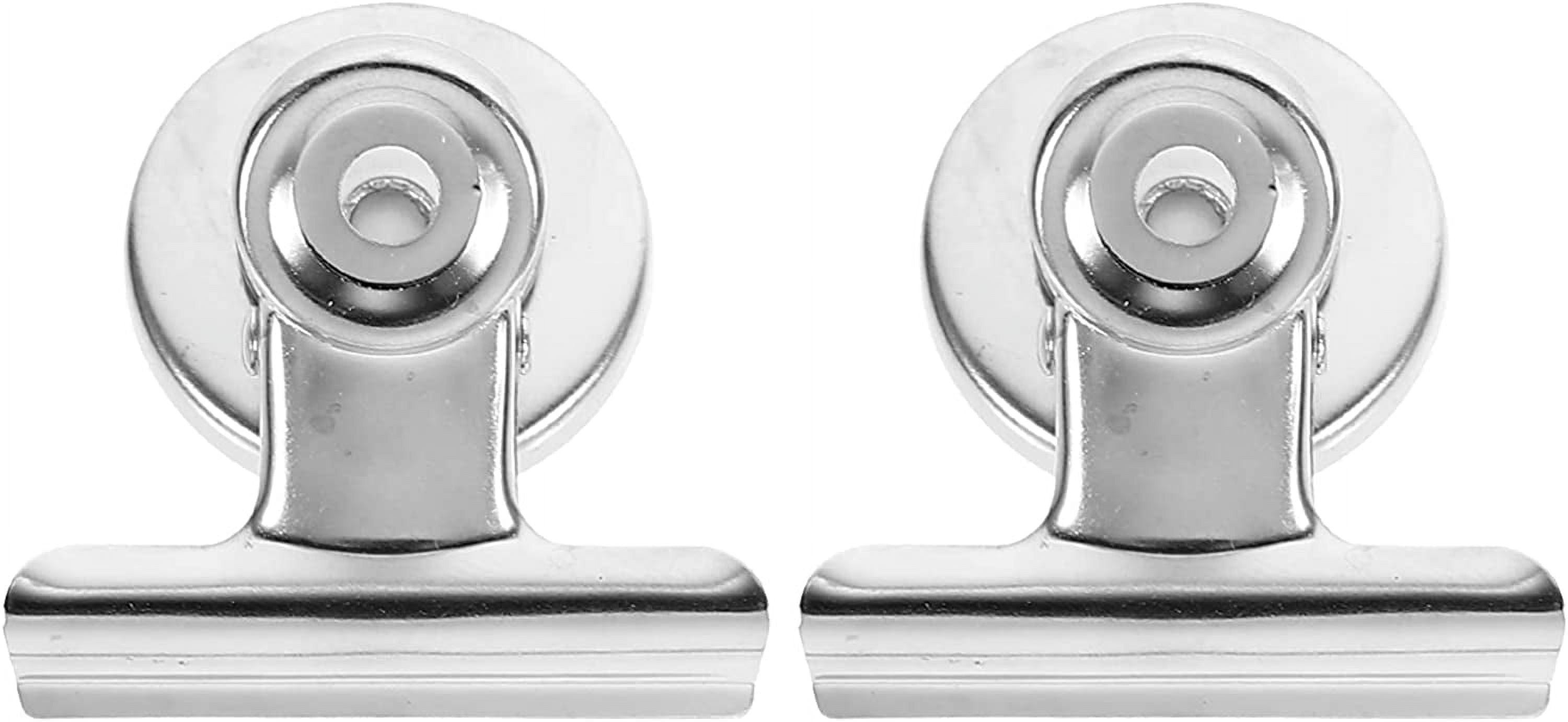 2 Pcs Refrigerator Magnet Clips Stainless Steel Magnetic Memo Note Clip ...