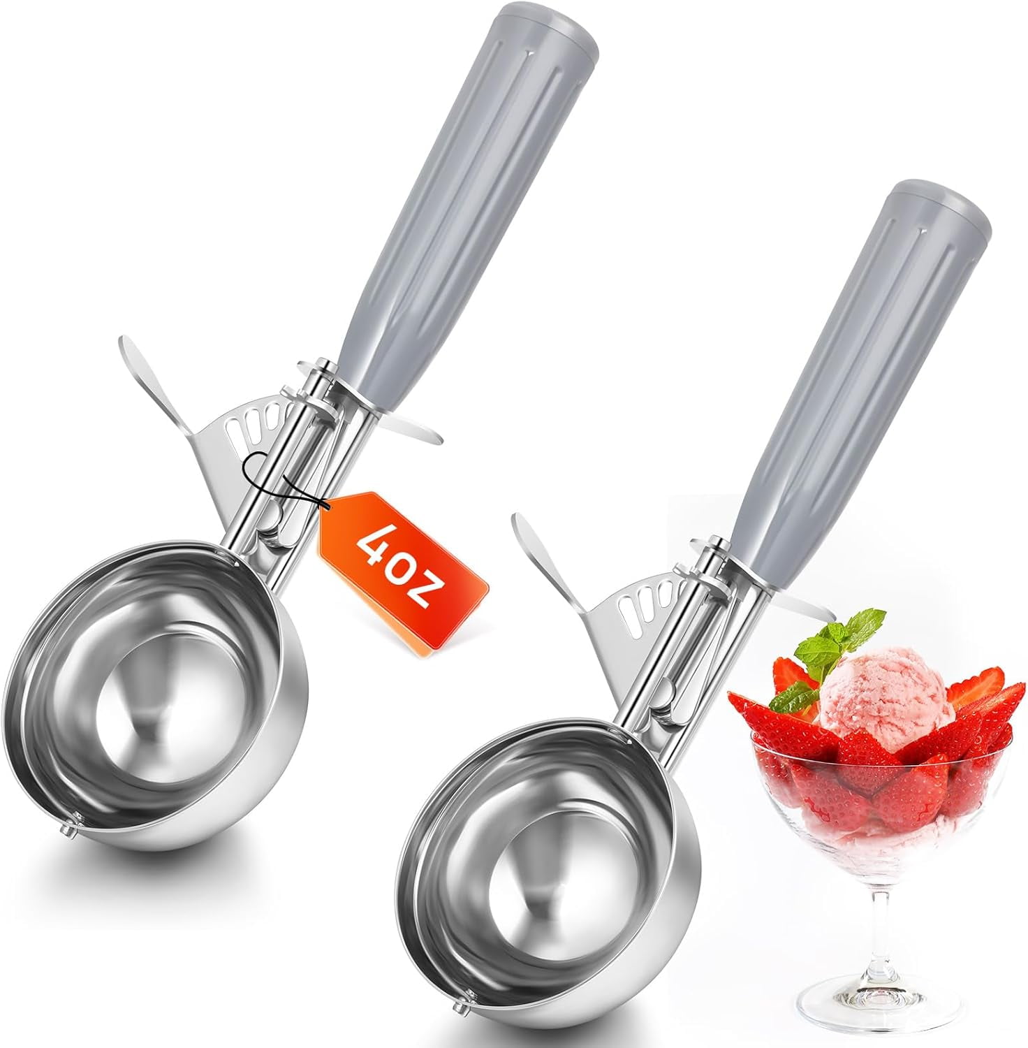 2 Pcs Release Cookie Scoops Ice Cream Scooper with Trigger Release ...