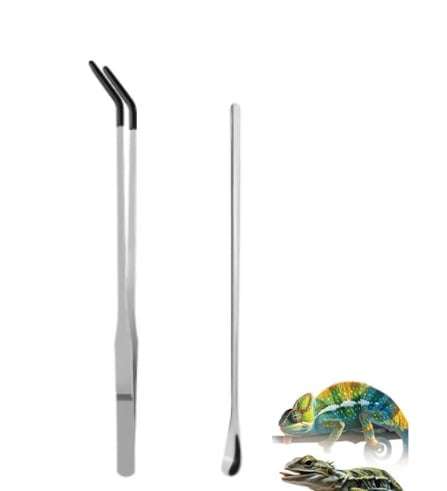 2 Pcs Reptile Feeding Tongs, Feeding Spoon, Stainless Steel Aquarium ...