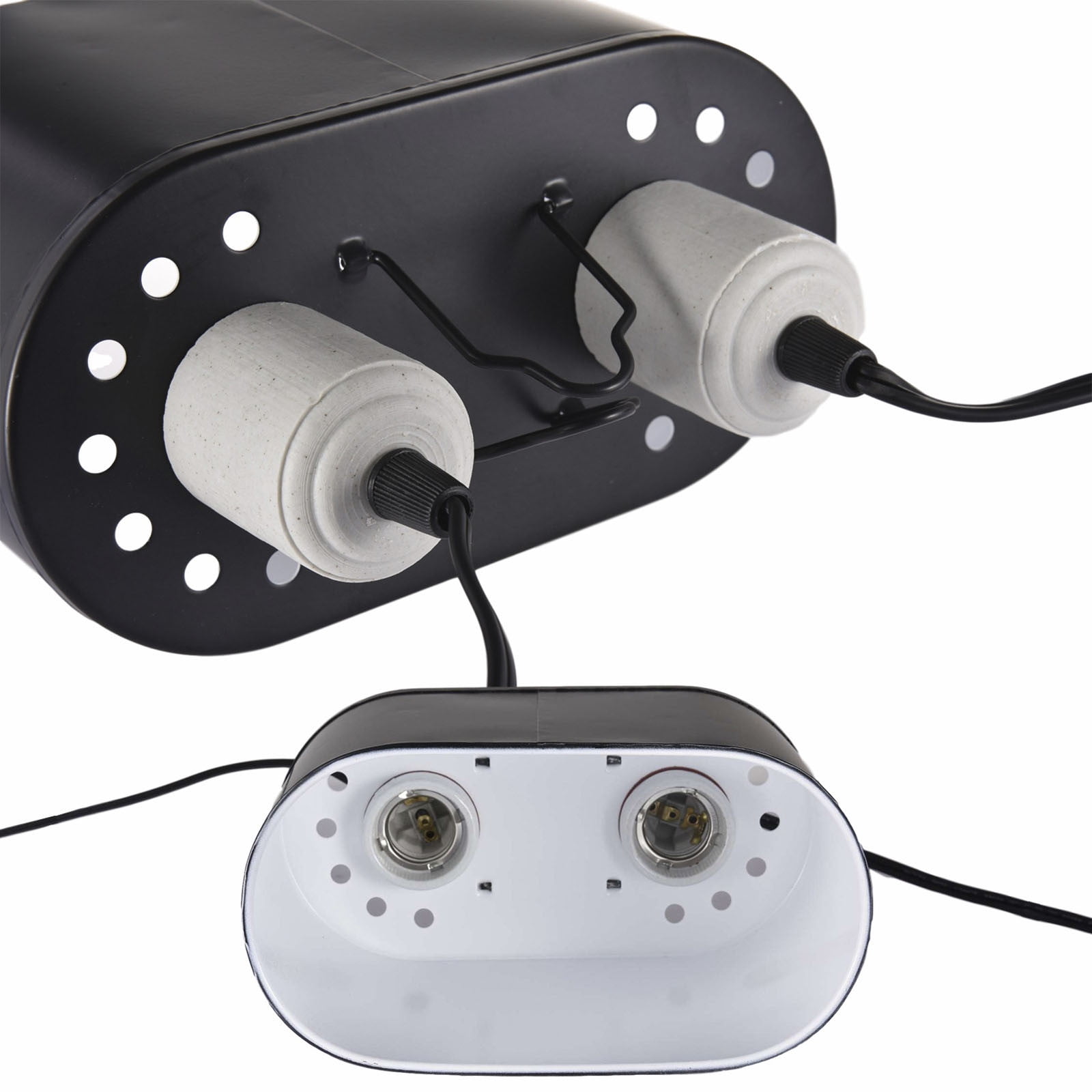 2 Pcs Reptile Heat Lamp Fixture Dual Dome with Independent Switches for ...