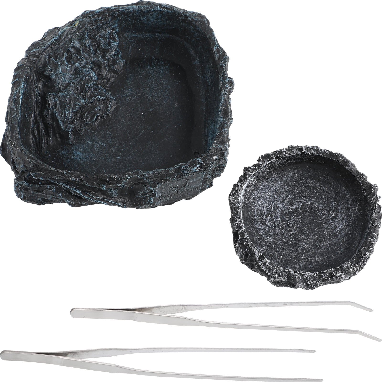 2 Pcs Reptile Water Bowls Reptile Feeders Food Dishes with Tongs for ...