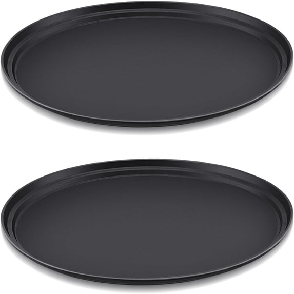 2 Pcs Restaurant Serving Trays PP Plastic Non Slip Rubber Lined Large ...