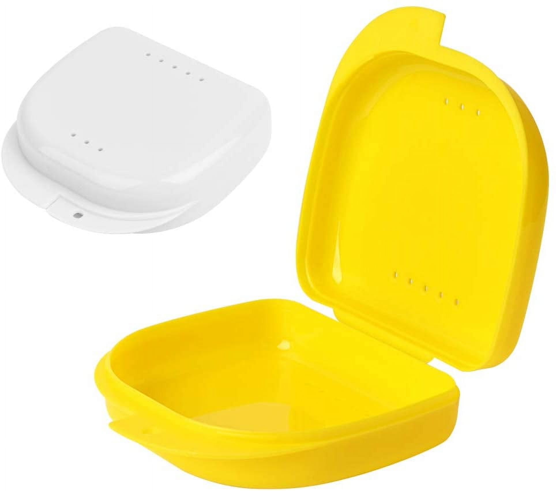 2 Pcs Retainer Box Retainer Container Partial Denture Box (Yellow ...