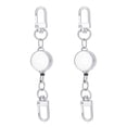 2 Pcs Retractable Keychain Carabiner Badge Holder Retractable Badge ...