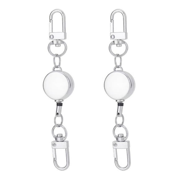 2 Pcs Retractable Keychain Carabiner Badge Holder Retractable Badge ...