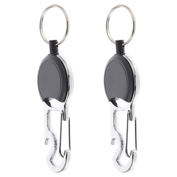 2 Pcs Retractable Keychain Key Fob Retractable Badge Holder Lanyard for ...