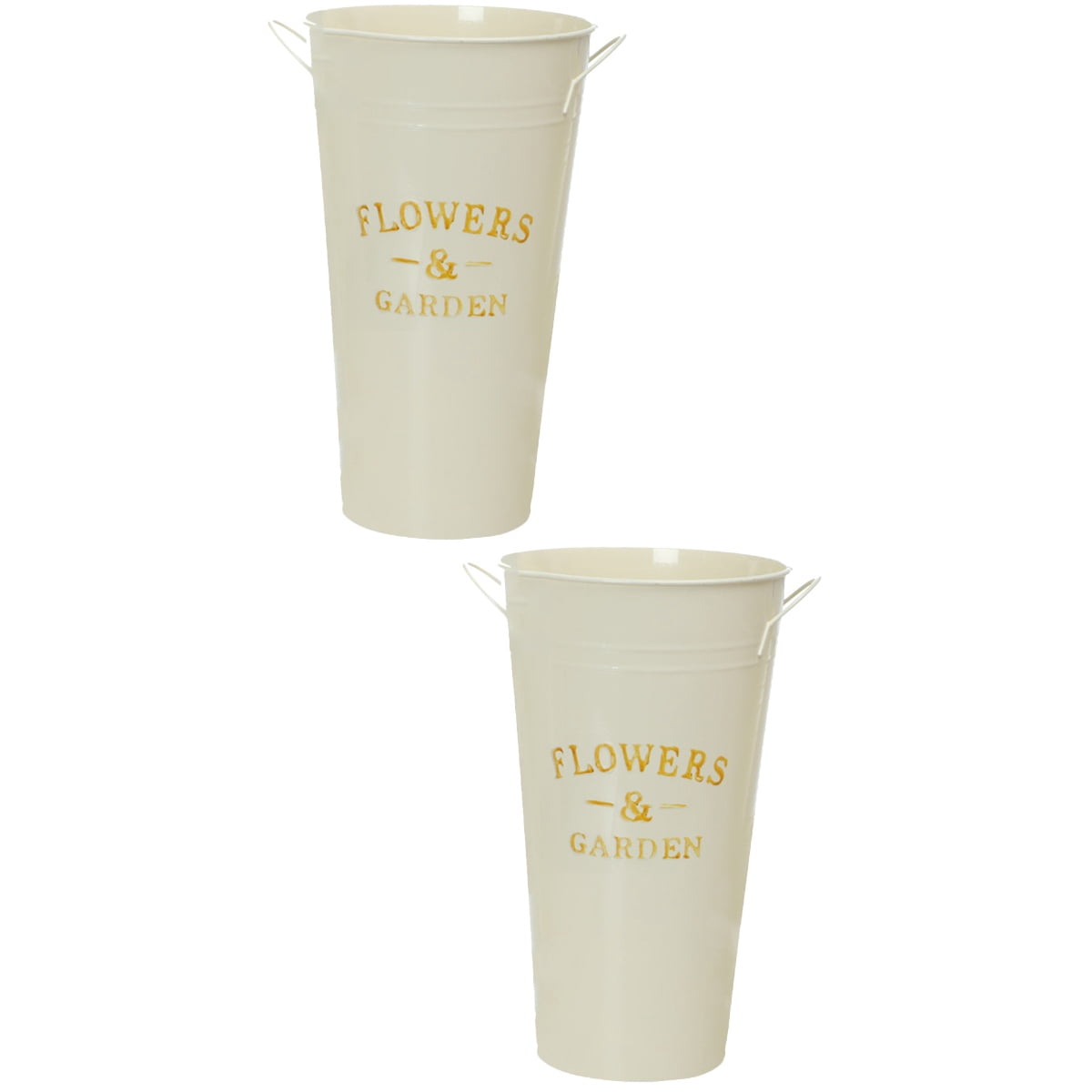 2 Pcs Retro Flower Bucket Iron Indoor Unique Antique French Buckets ...