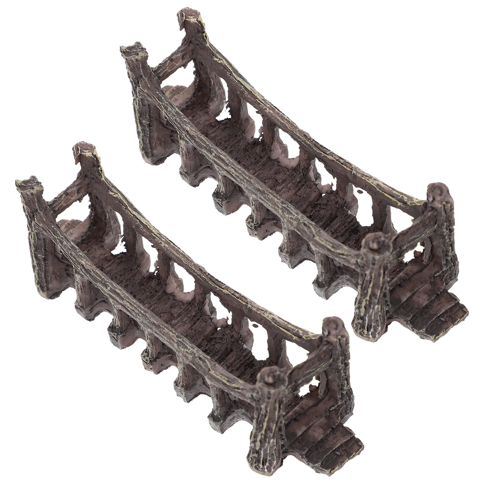 2 Pcs Retro Small Suspension Bridge Fairy Figurines Resin Ornament ...