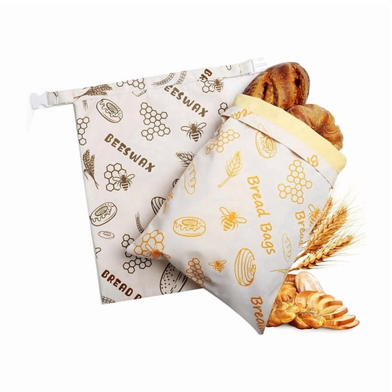2 Pcs Reusable Beeswax Bread Bags for Freezer & Refrigerator, 17inch X ...