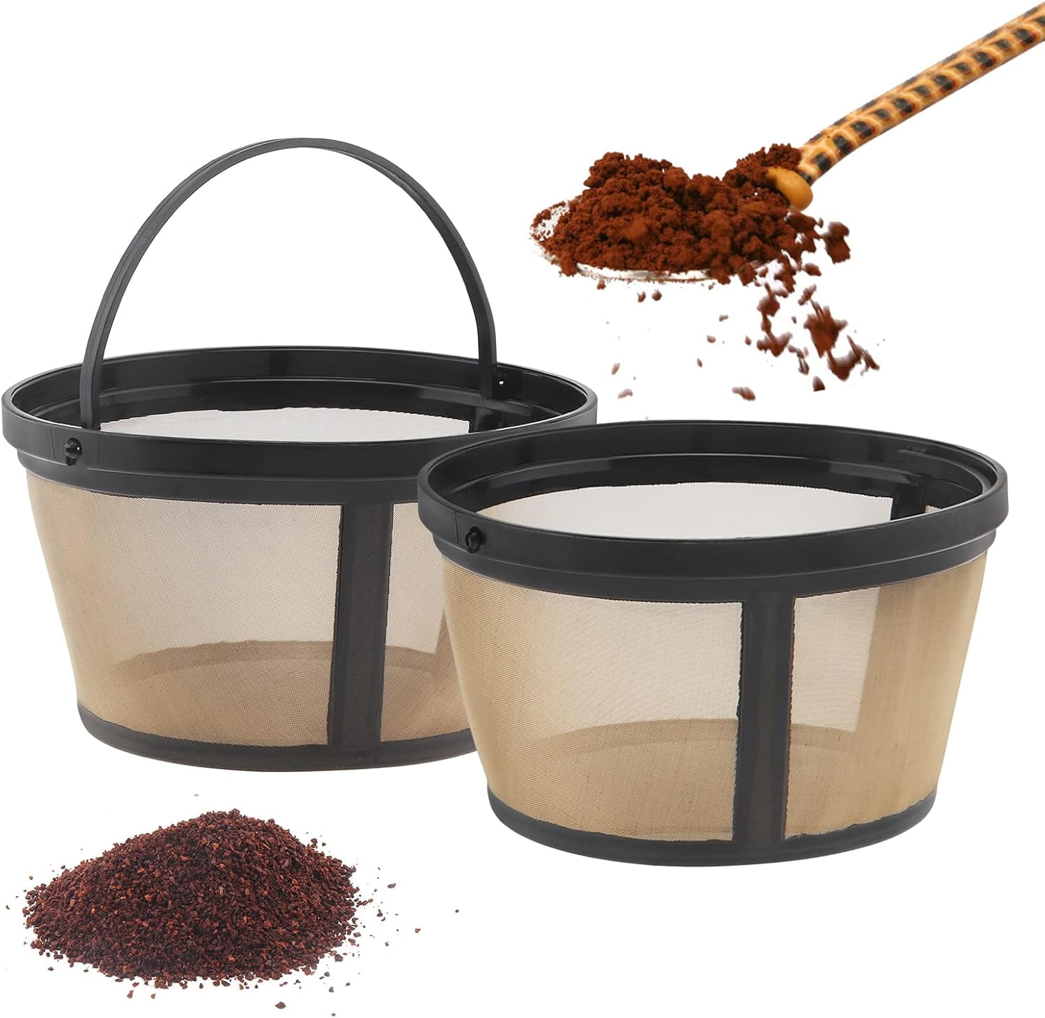 2 Pcs Reusable Coffee Filter, 4 Cup Basket Coffee Filters Replacement ...