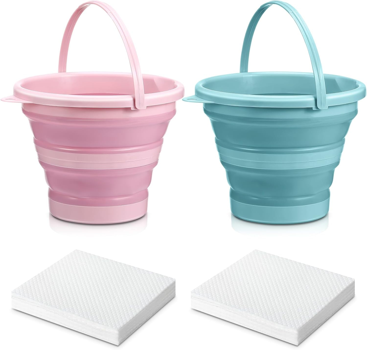 2 Pcs Reusable Vomit Bucket with 20 Absorbent Pads 3 L Barf Bucket ...