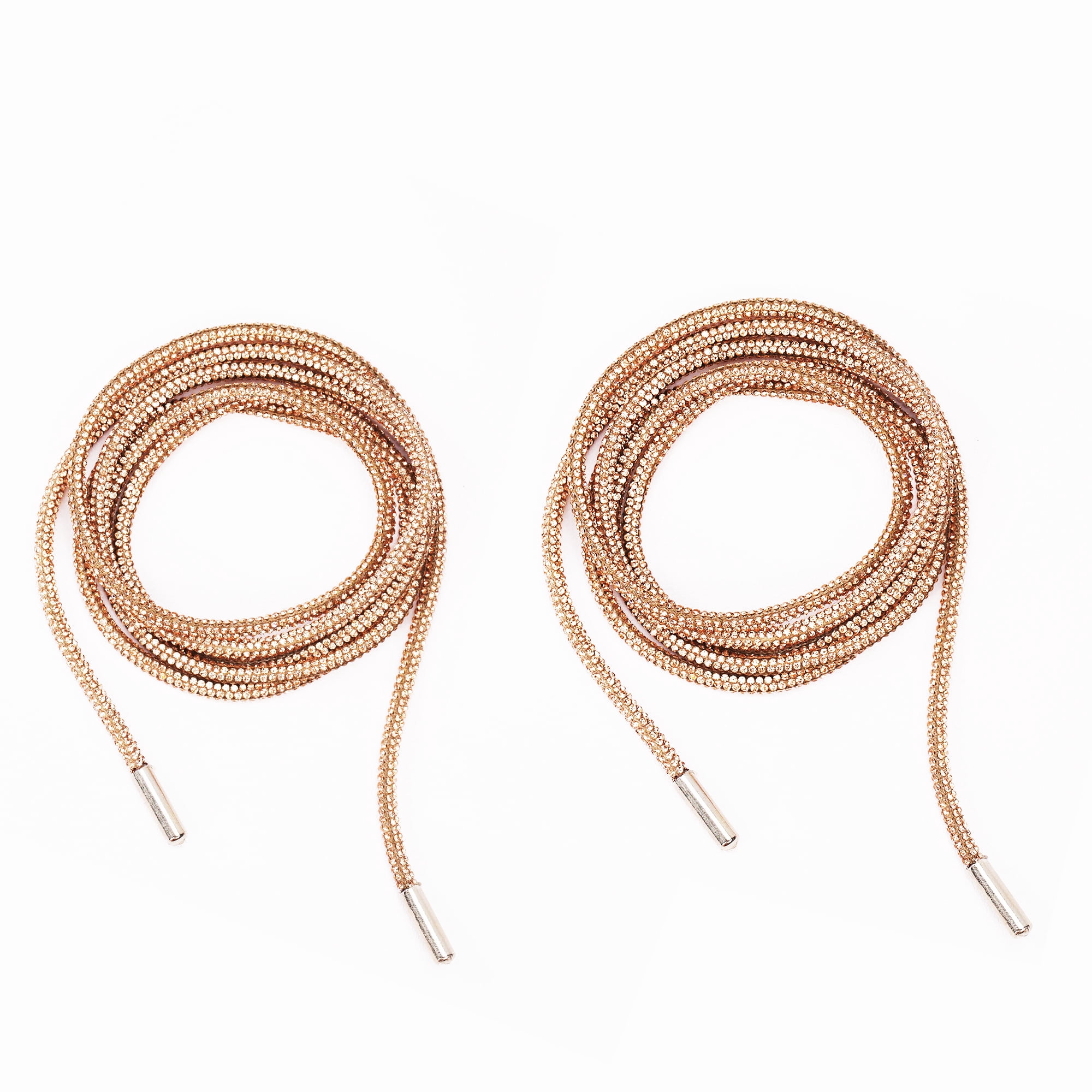 2 Pcs Rhinestone Round Shoe Laces, 47in Bling Bling Crystal Rhinestone ...