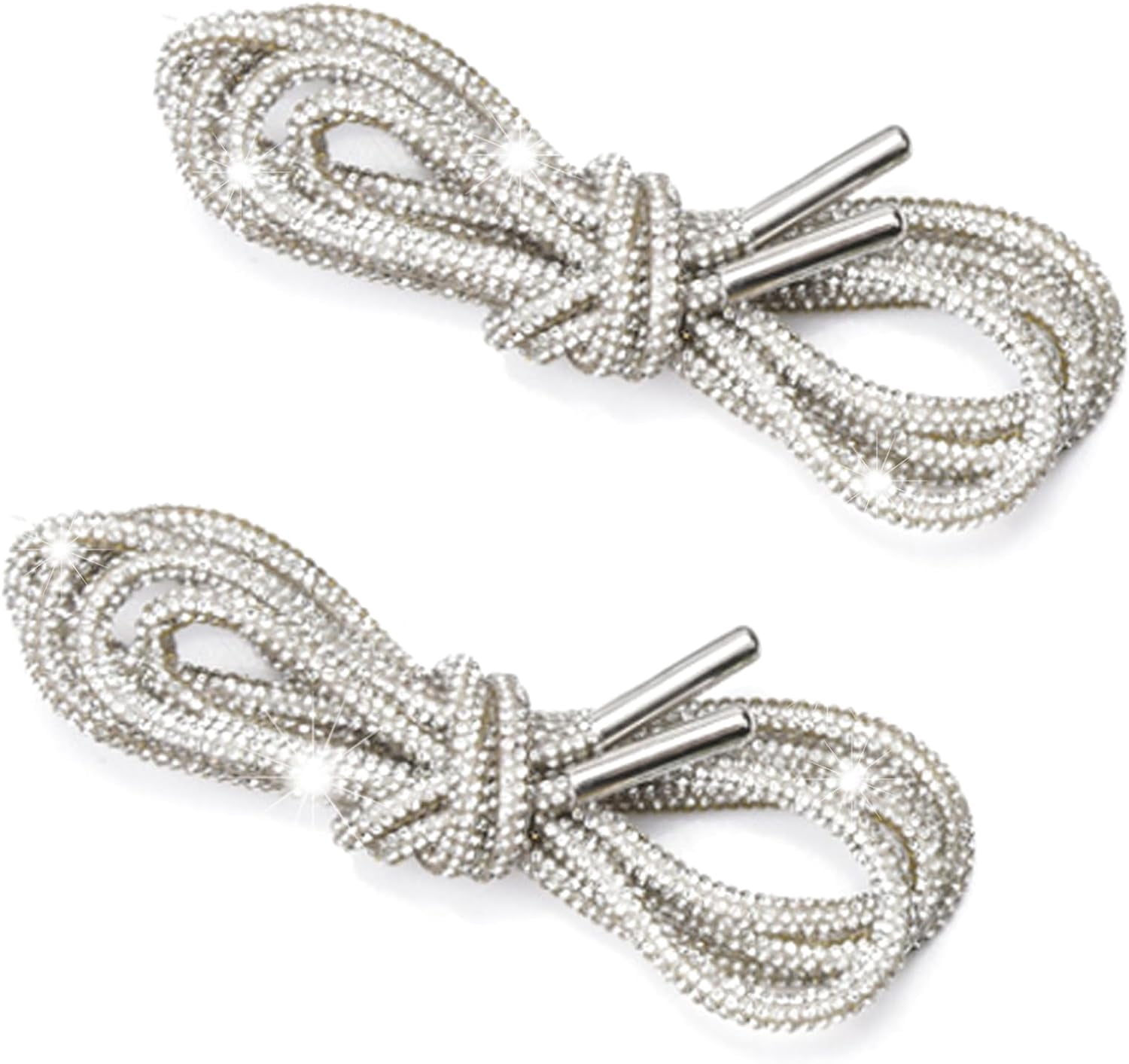 2 Pcs Rhinestone Round Shoe Laces, 47in Bling Bling Crystal Rhinestone ...