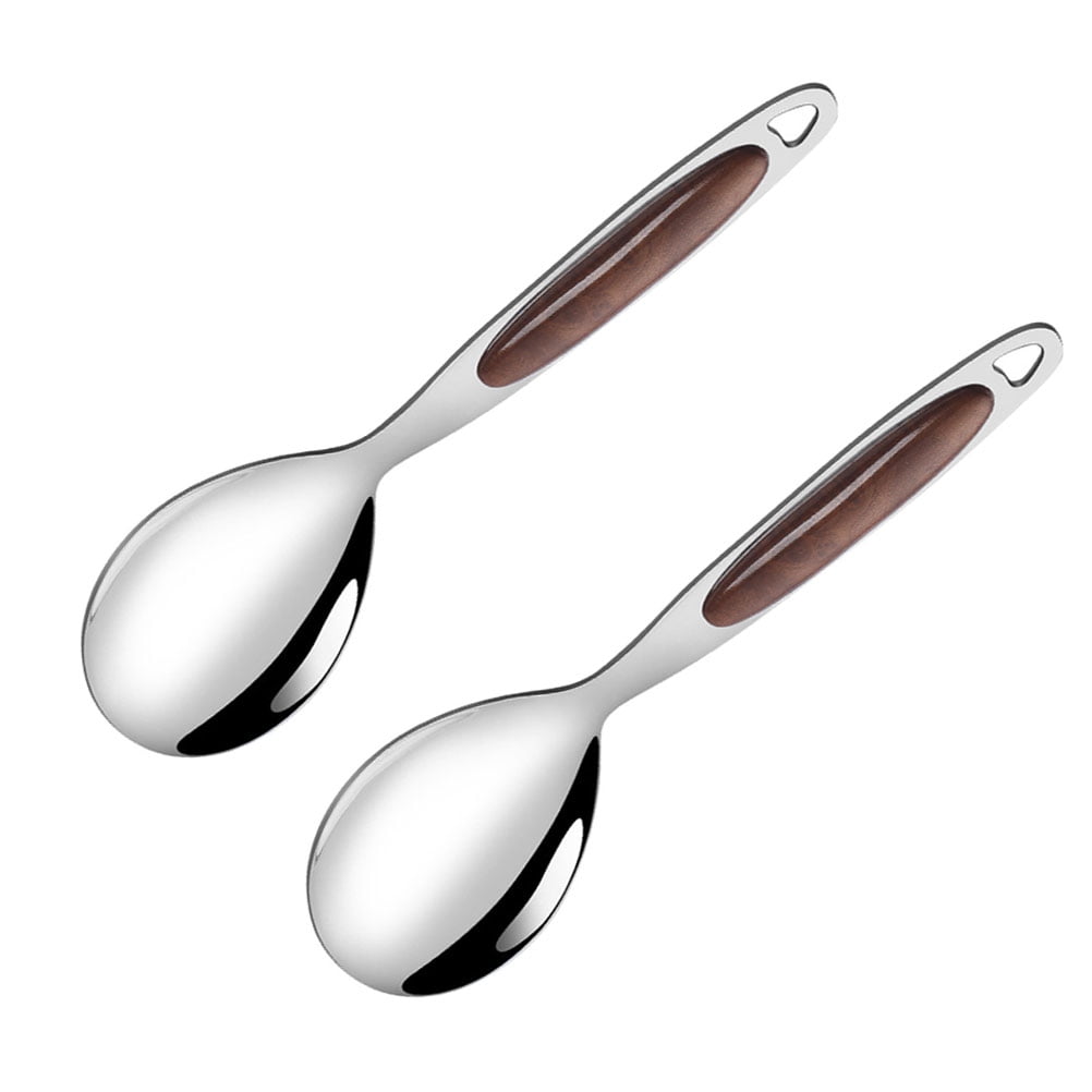 2 Pcs Rice Cooker Spoon Stainless Steel Fine Workmanship - Walmart.com