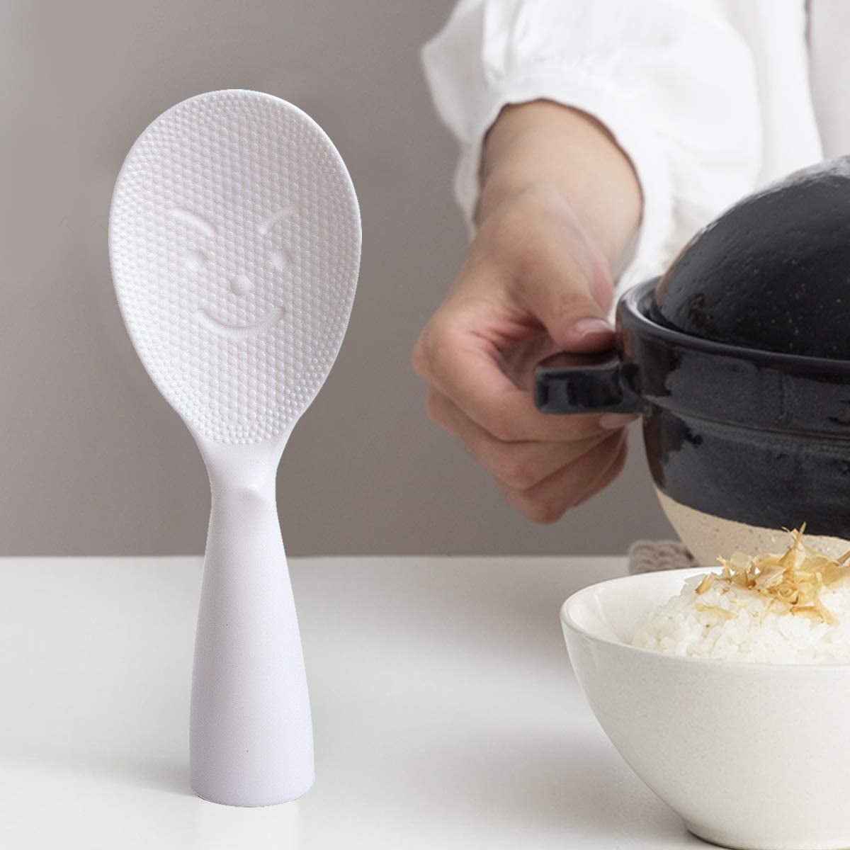 2 Pcs Rice Paddle，Non-Stick Rice Spoon, Stand-up Serving Rice Spatula ...