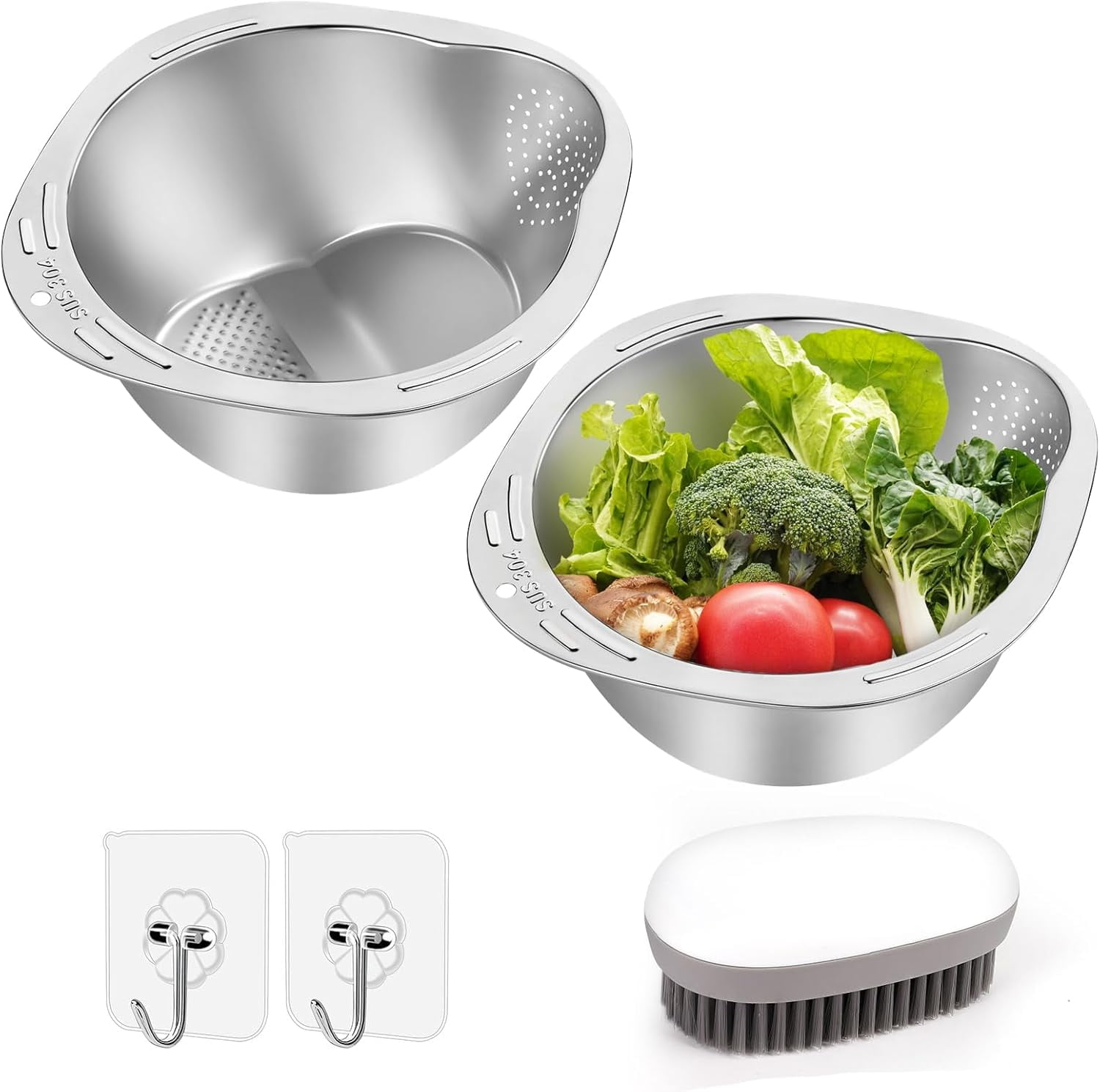 2 Pcs Rice Washer, Small Ricer Rinser Strainer,3 Qt Rice Stainless ...