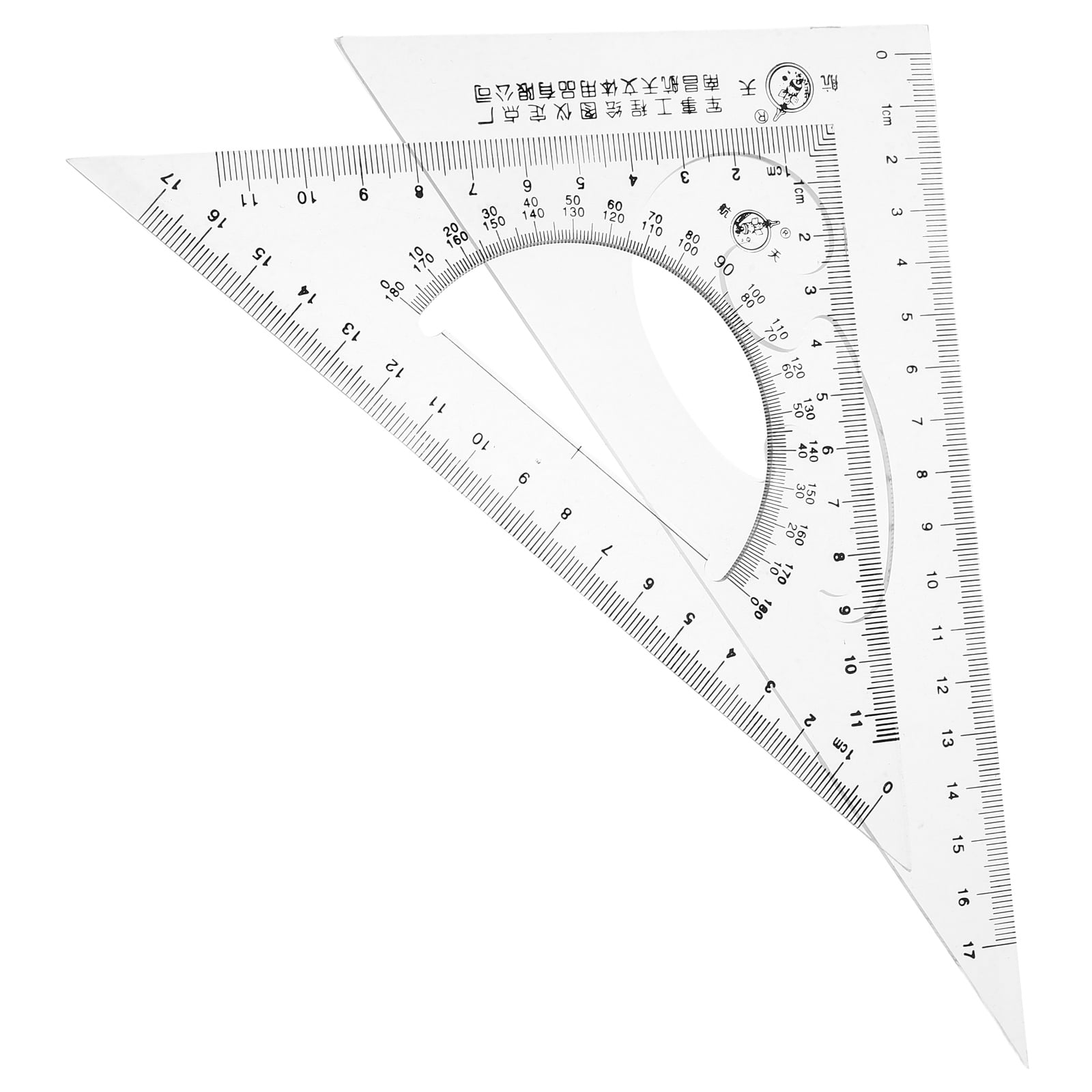 2 Pcs Right Angle Measuring Ruler Protractor Triangles Student ...
