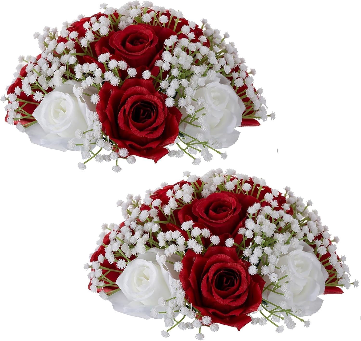 2 Pcs Rose Babys Breath Fake Flower Balls Wedding Centerpieces ...