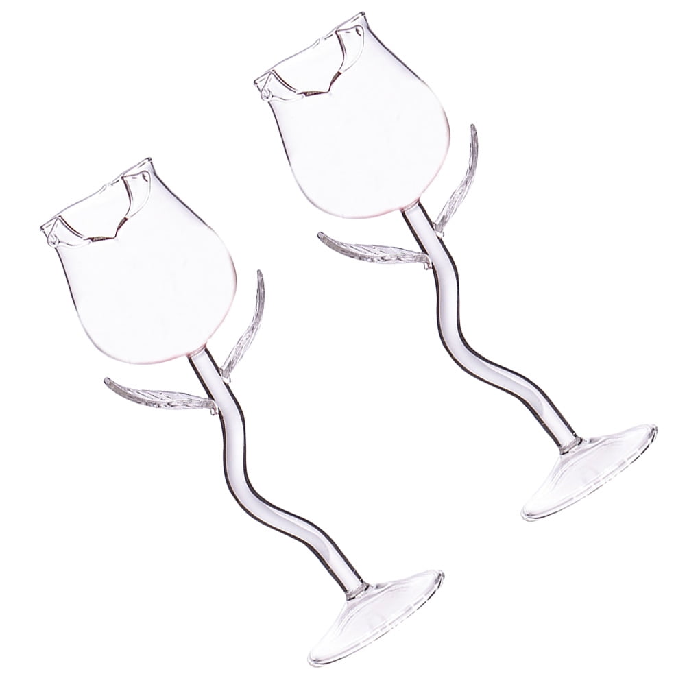2 Pcs Rose Cup Red Wine Glasses Wine Cup Whiskey Glass Creative Wine Glasses Travel
