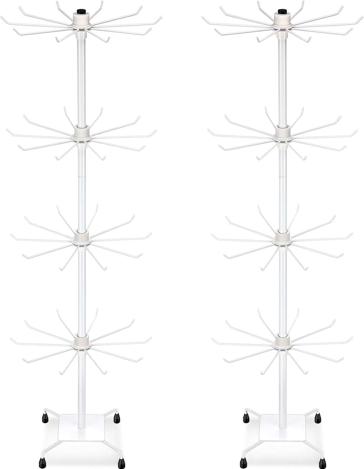 2 Pcs Rotating Display Stand Jewelry Display Rack With Hooks Metal Earrings Display Stands For