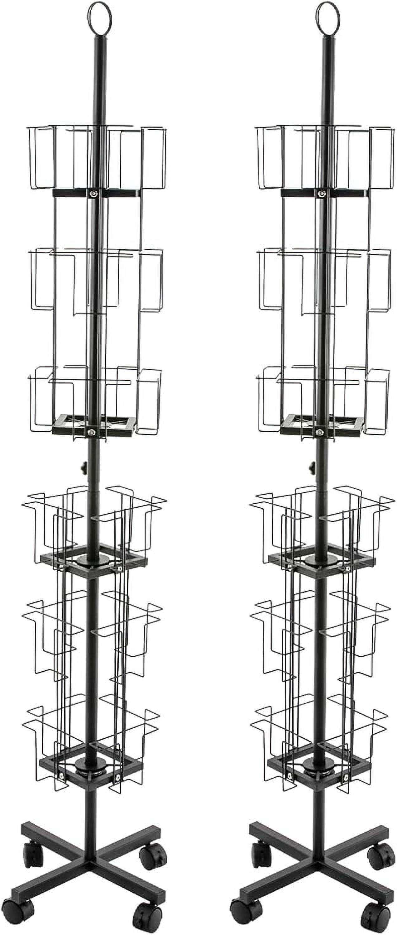 2 Pcs Rotating Greeting Card Rack, Free Standing Display Stand Spinning, Pocket Rotating Holder ...