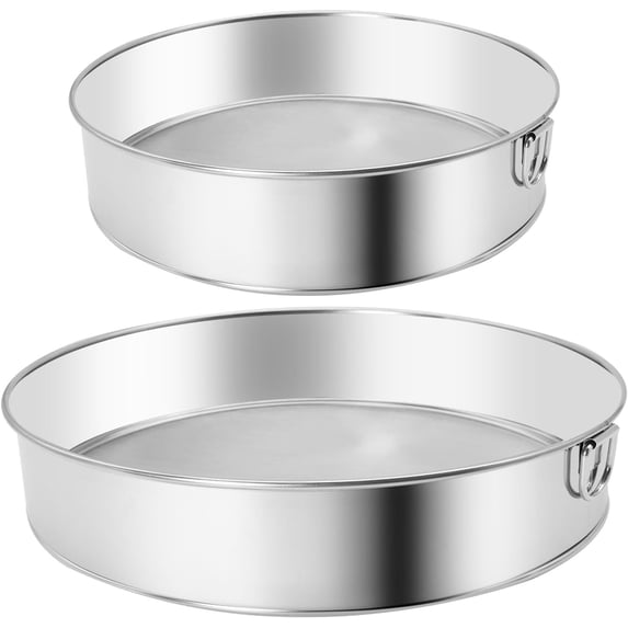2 Pcs Roun Flour Sieve Stainless Steel Roun Flour Sifter 8 Inch an 6 ...