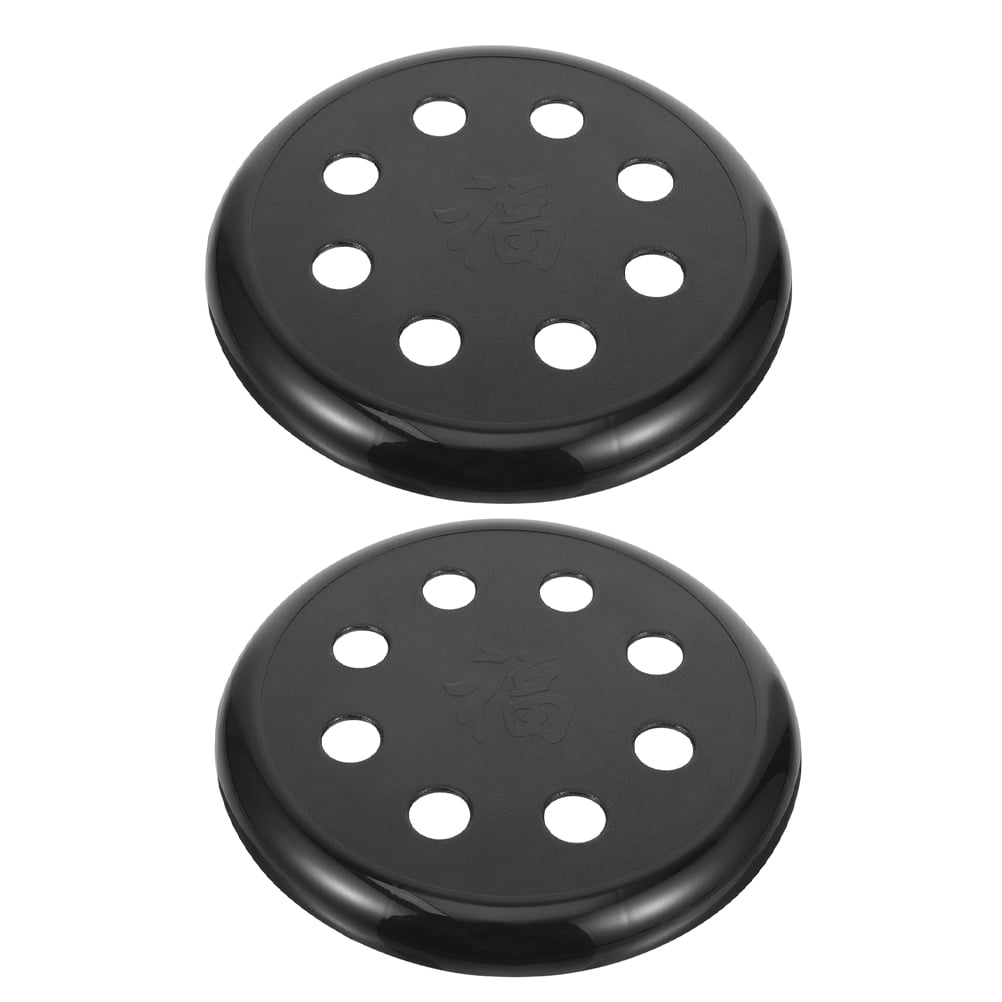 2 Pcs Round Bar Chair Seating Pad Stool Replacement Barstool Black ...