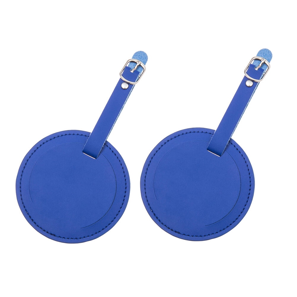 2 Pcs Round Faux Leatherluggage Tags for Suitcases Practical Travel ...