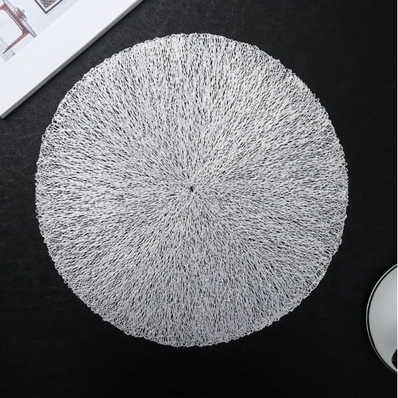 2 Pcs Round Hollow PVC Placemats - Waterproof Non-Slip Heat Insulation ...