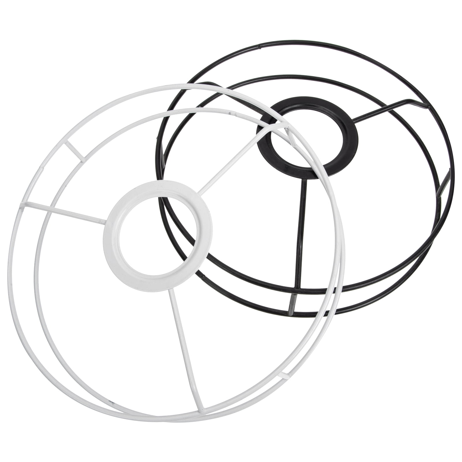 2 Pcs Round Lampshade Frame Woven Pendant Light Metal Frames Reducer ...